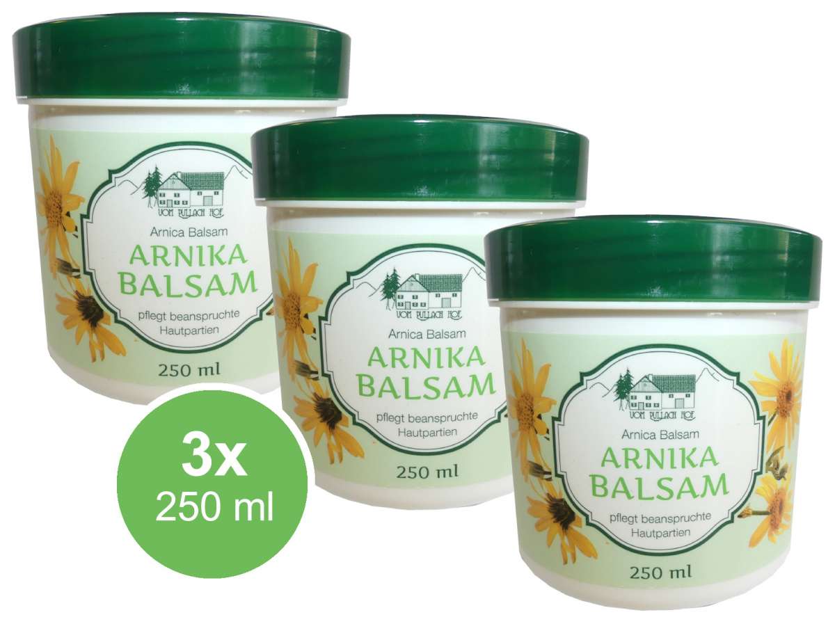 3x 250ml Arnika Balsam Hautpflege Pflegecreme beanspruchte Hautpartien Pullach Hof | Cremes ...